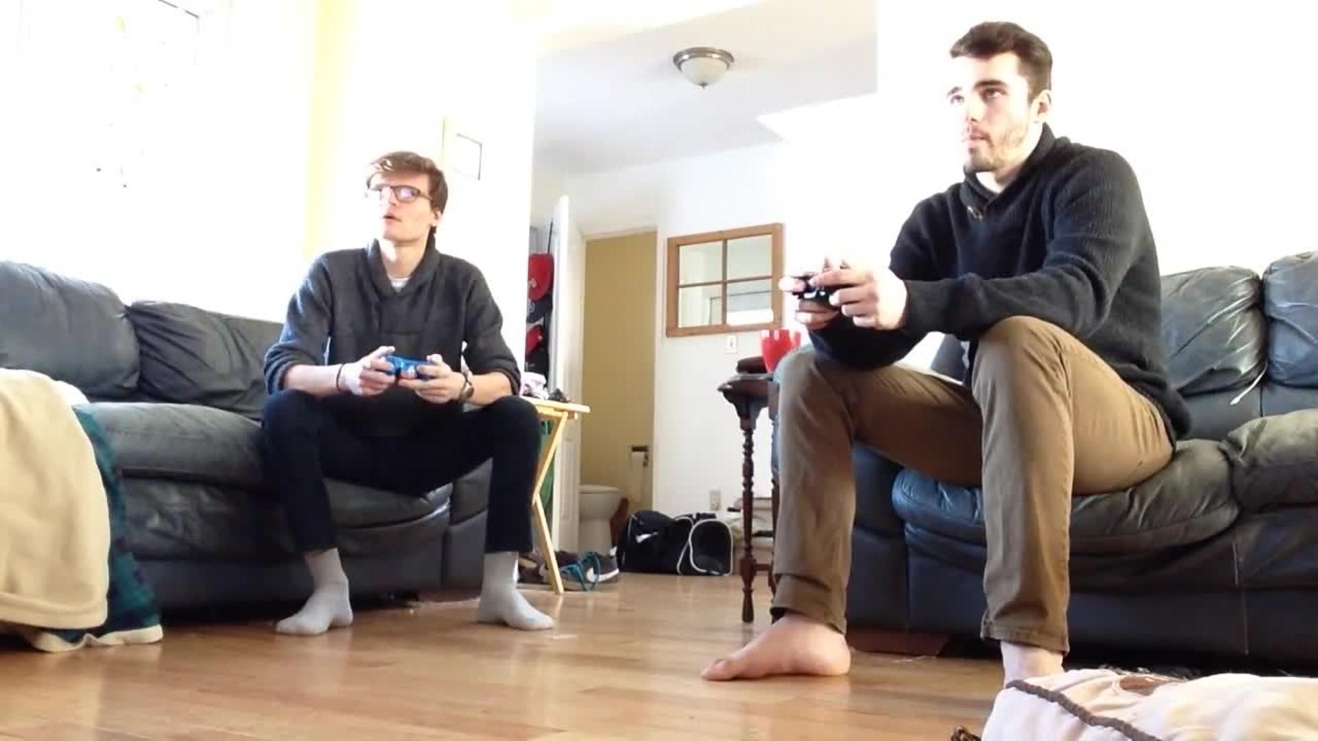 Gamer Throws Controller after Loss then Falls | Jukin Licensing