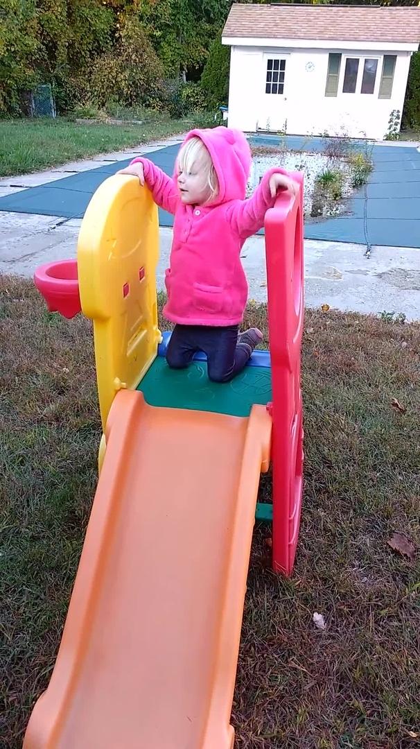 Little Girl Proud of Falling Down Slide | Jukin Licensing