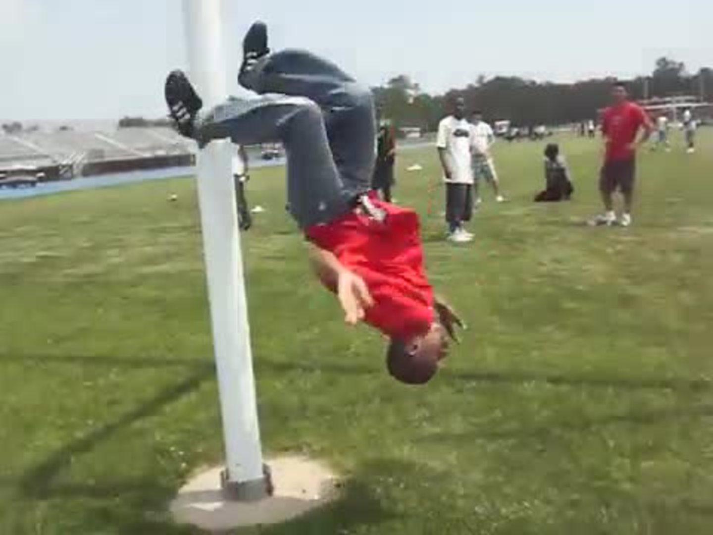 Kid Flips and Lands Head-First off Pole | Jukin Licensing