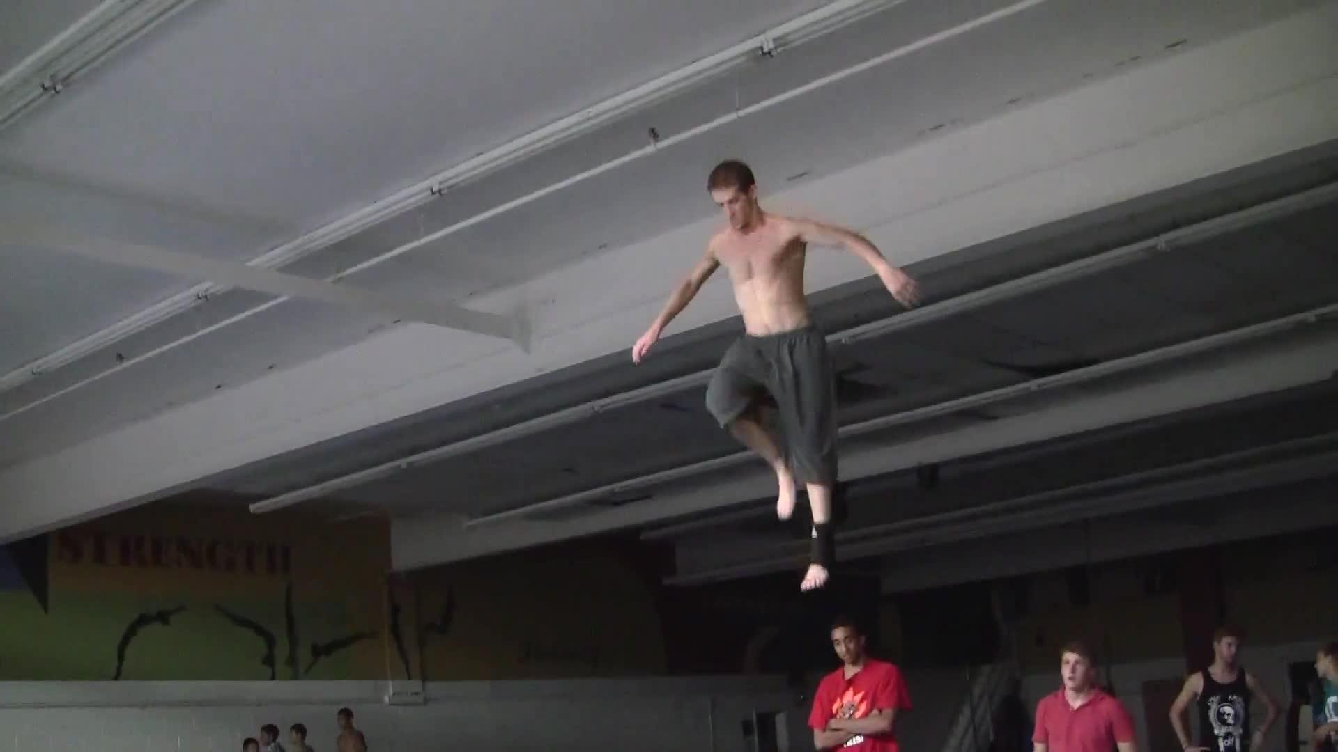 Trampoline Front Flip Loses Pants | Jukin Media Inc