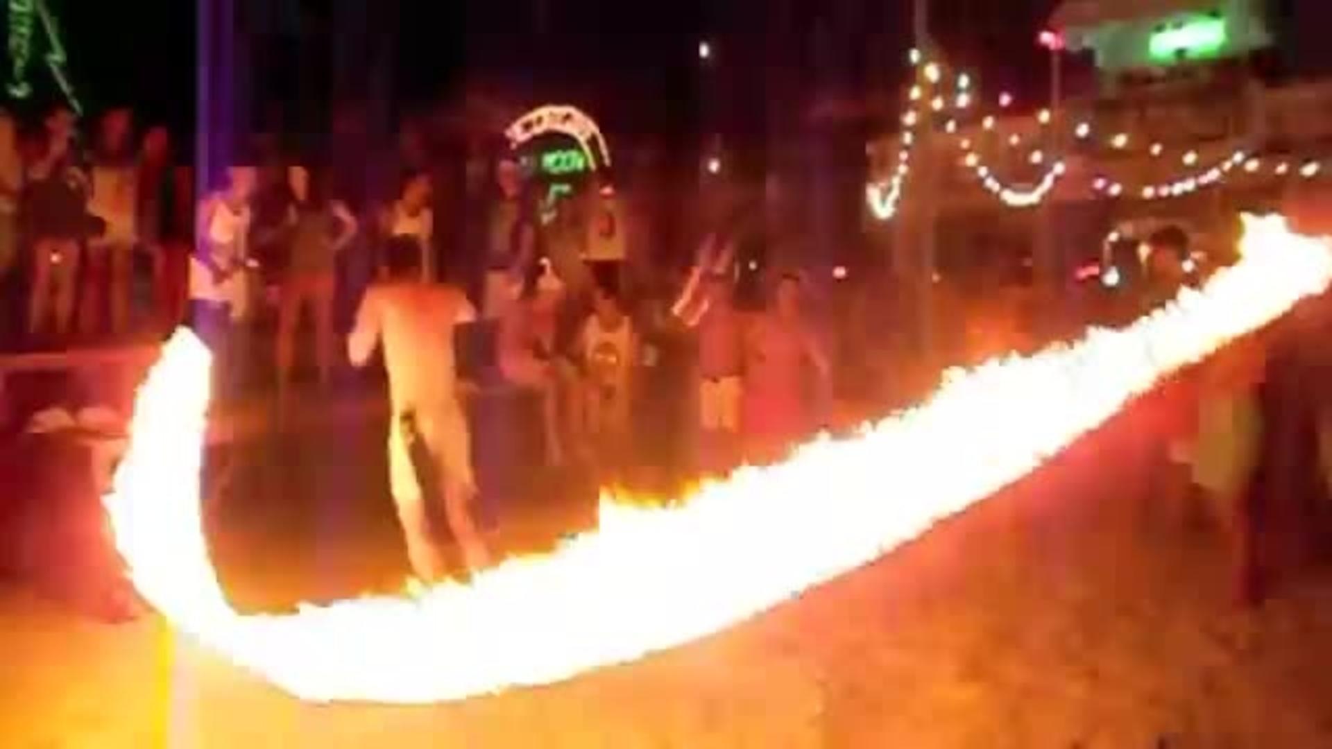 Guy Lights Face on Fire from Flaming Shot | Jukin Media Inc