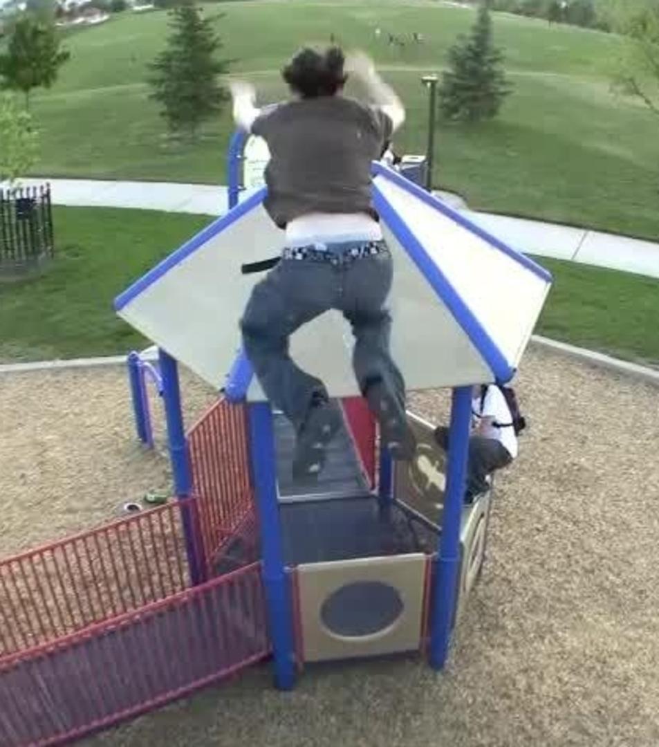 Batman And Superman Stunt Breaks Roof | Jukin Media Inc