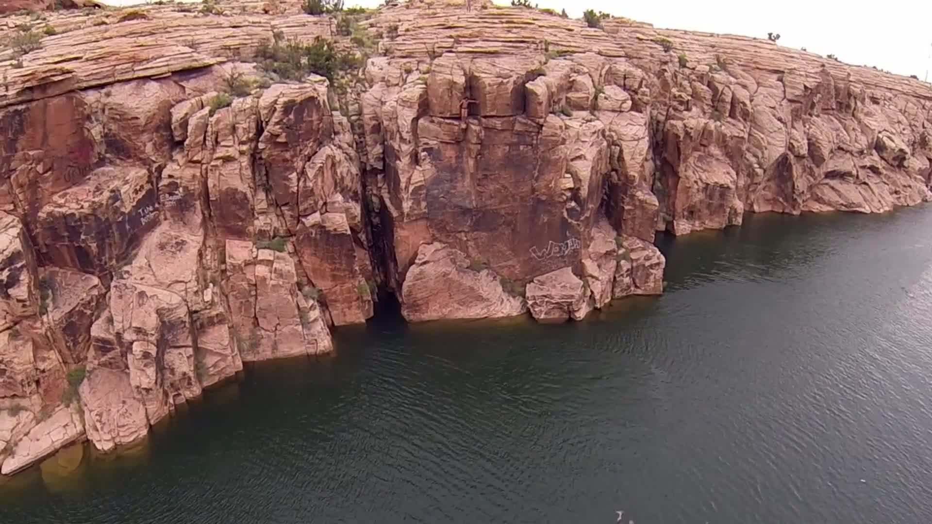 Cliff Jumping Fail Seen by Drone | Jukin Licensing