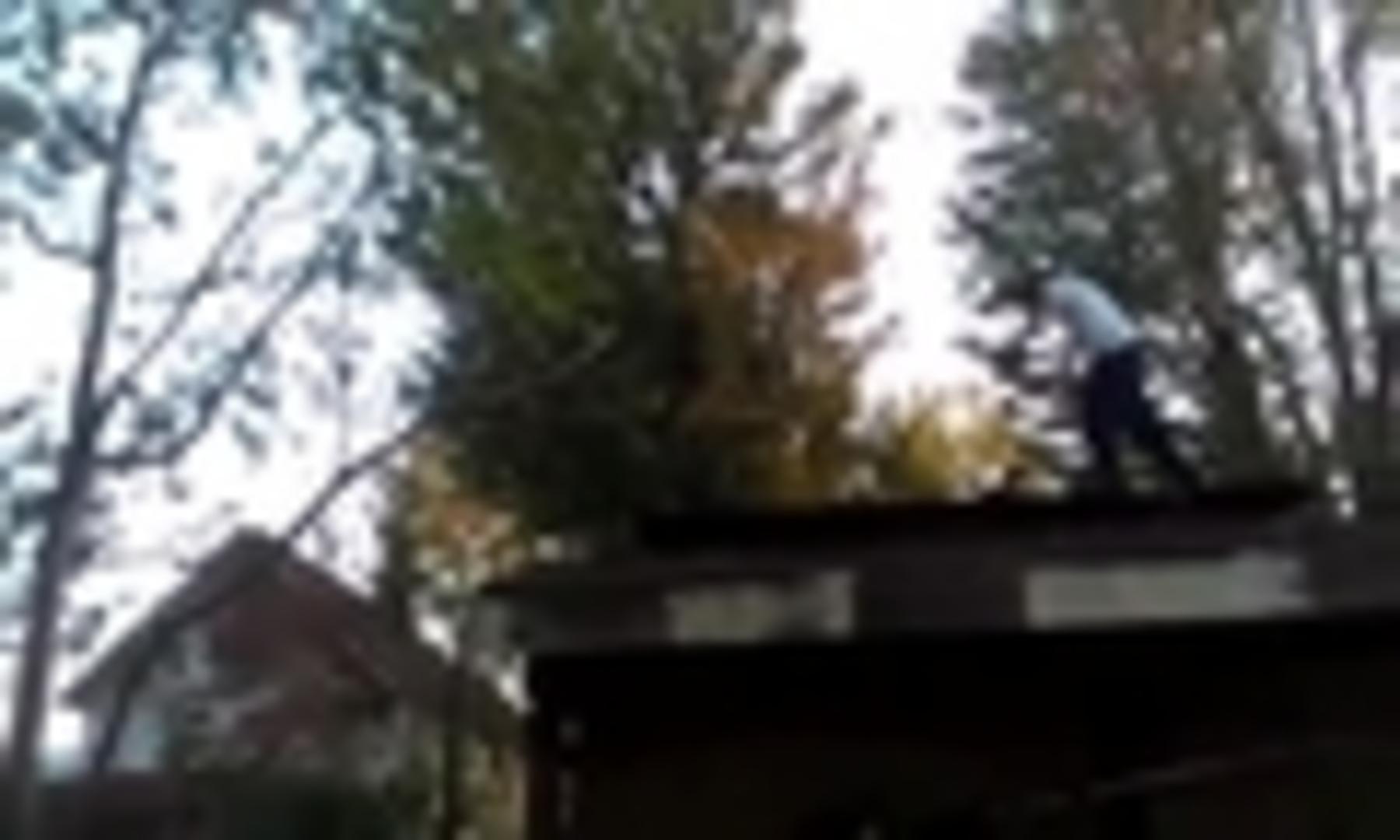 Kid Jumps off Roof and Slams Face on Knees | Jukin Media Inc