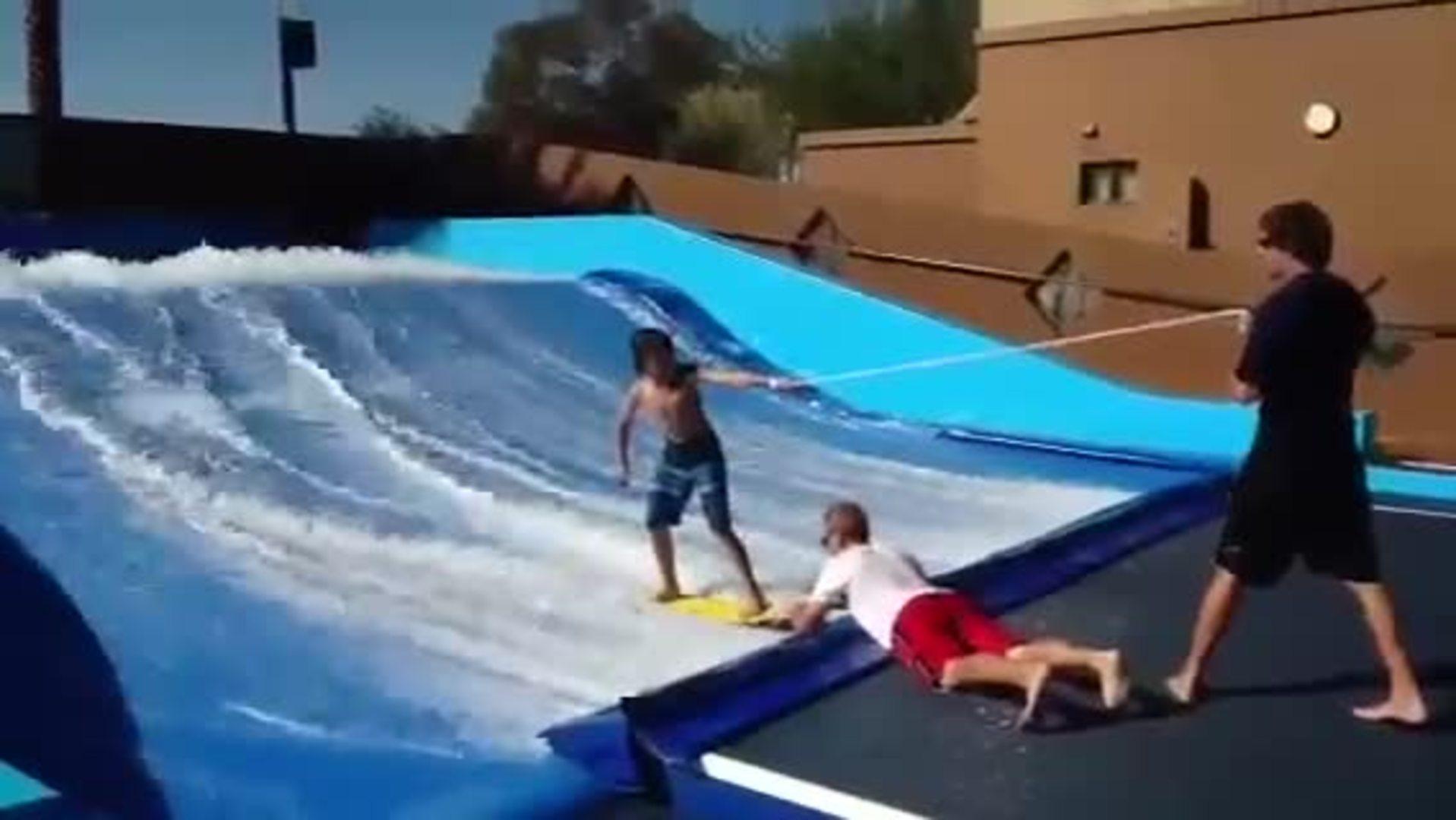 Kid Loses Pants on FlowRider | Jukin Media Inc
