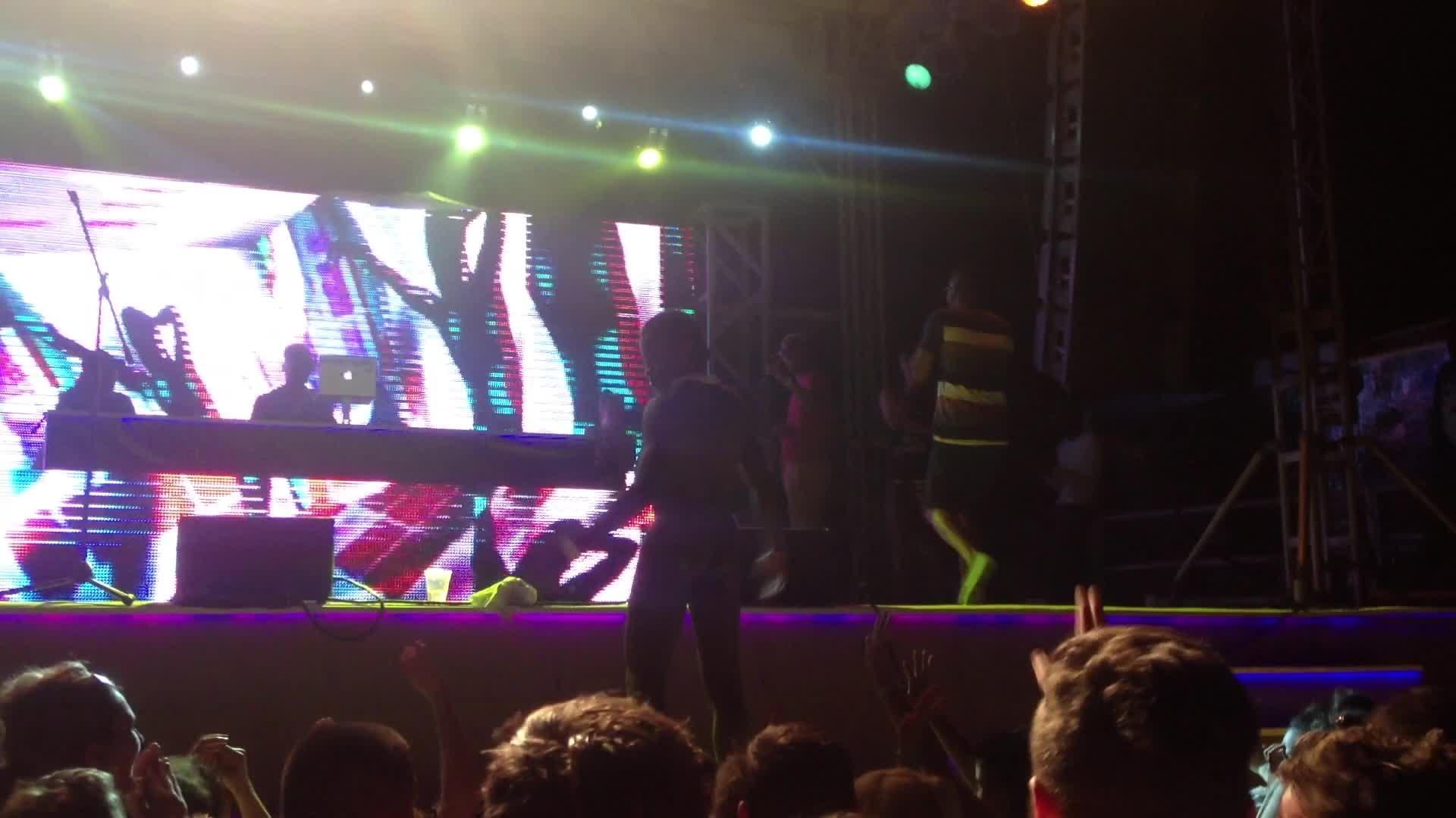 Girl's Stage Dive Fail During Concert | Jukin Media Inc