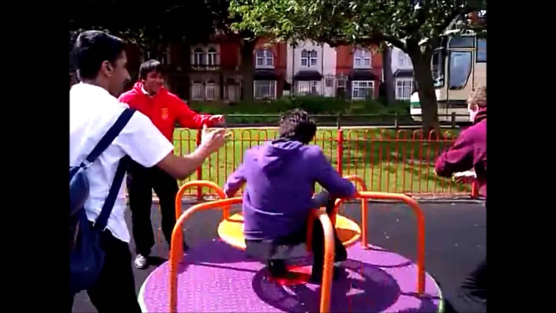 Kid Falls out of Playground Spinning Wheel | Jukin Media Inc