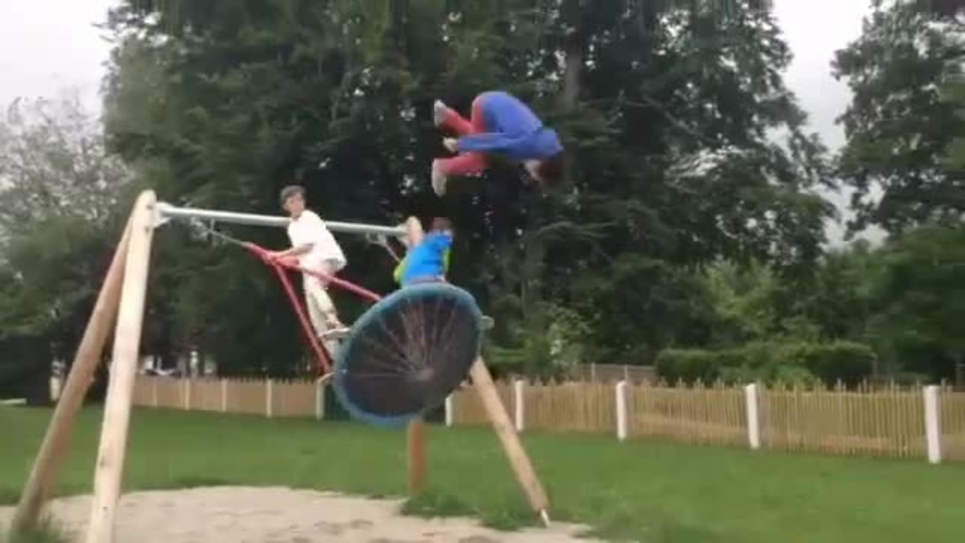 Man Faceplants on Tire Swing | Jukin Media Inc