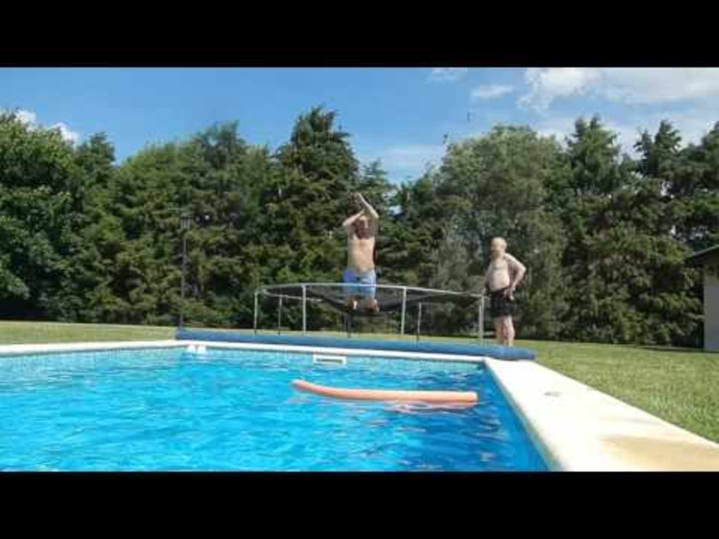 Man Breaks Trampoline Jumping into Pool | Jukin Media