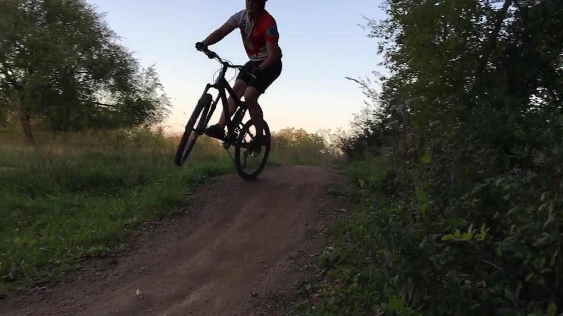 Mountain Biker Skids and Tips Over after Jump | Jukin Licensing