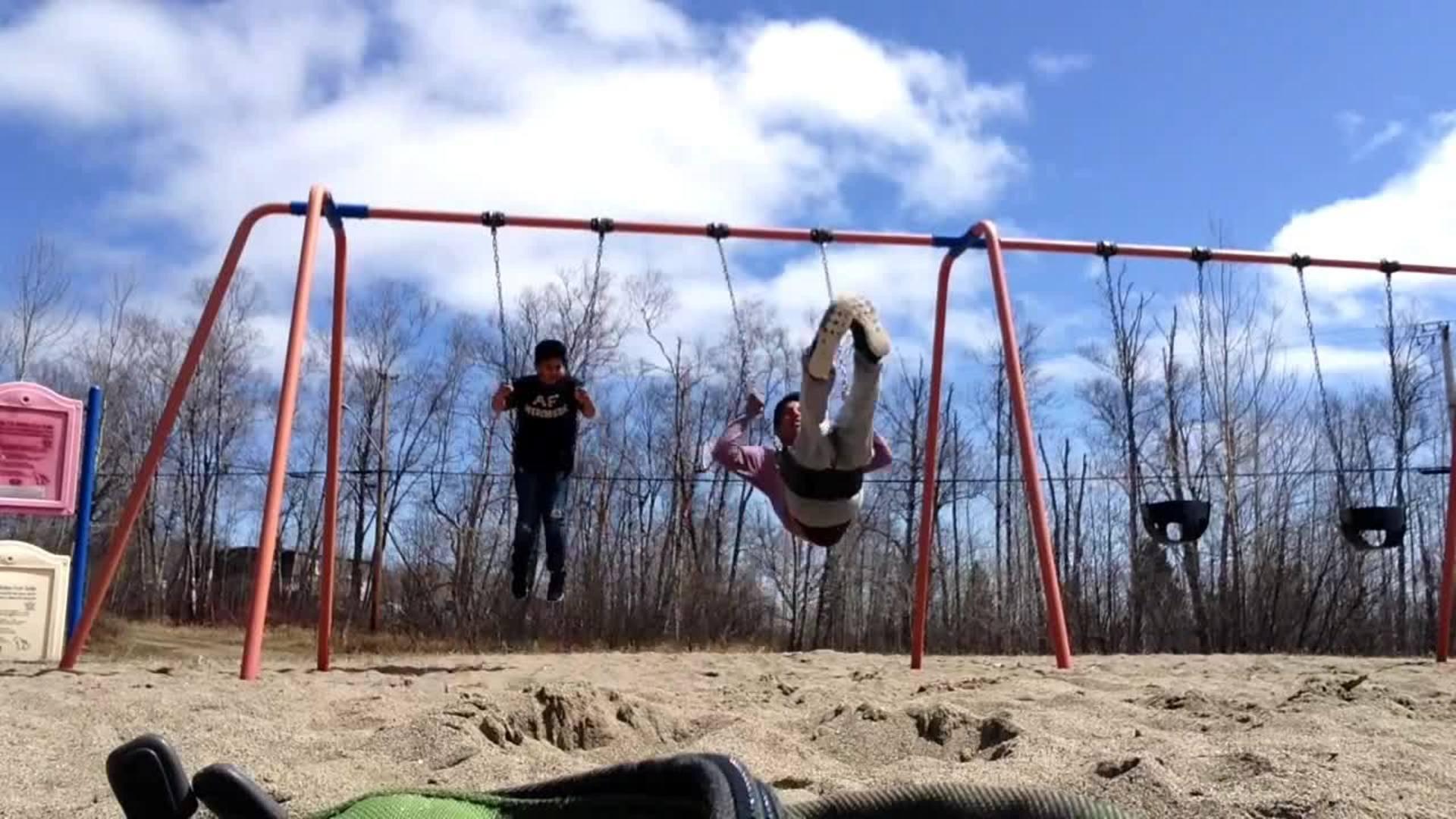 Girl Faceplants Trying to Flip off a Swing | Jukin Media Inc