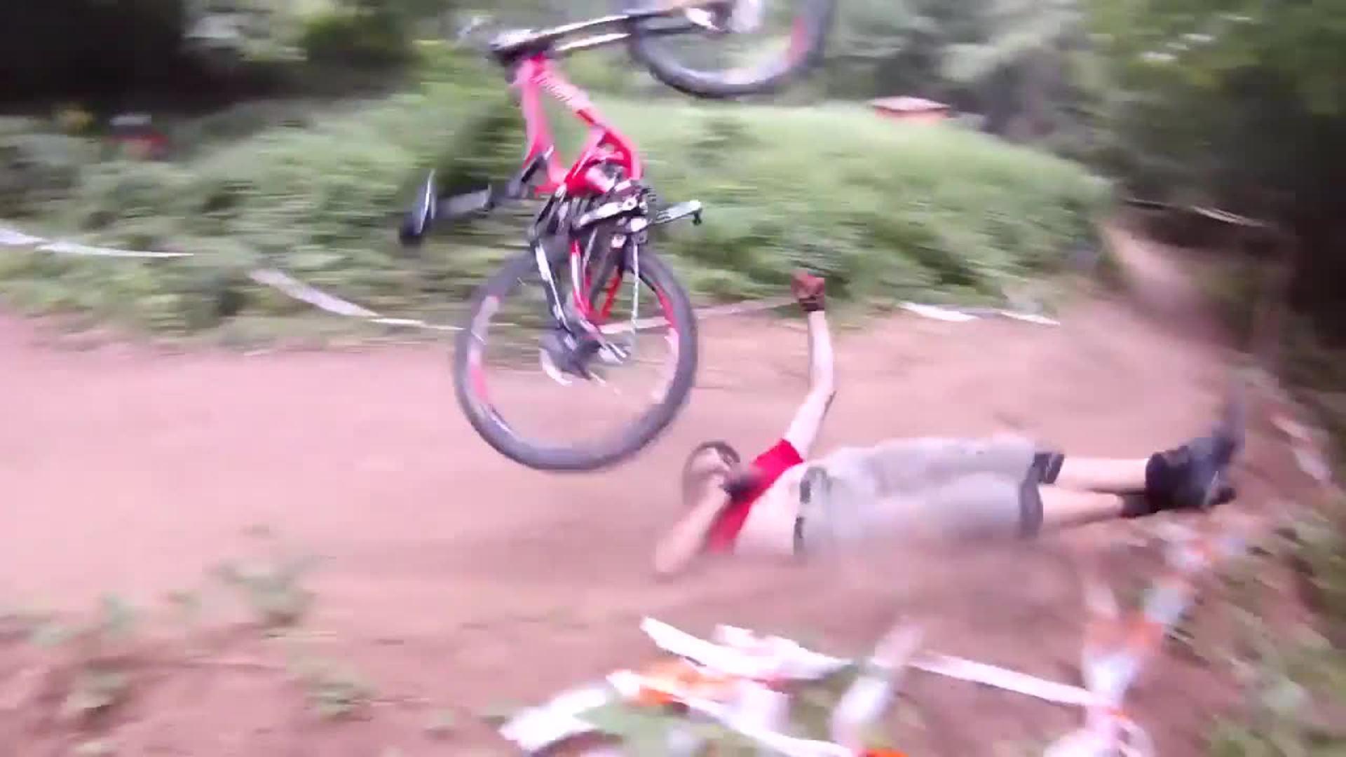 Mountain Biker Dramatically Crashes in Forest | Jukin Licensing