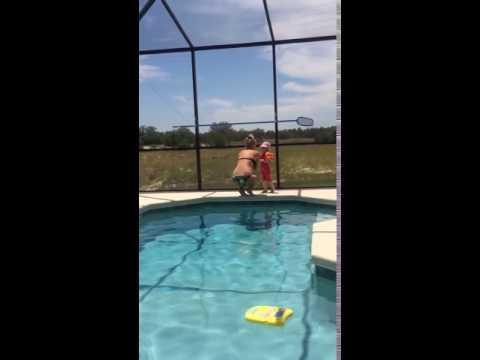 Woman and Little Girl Fall into Pool | Jukin Licensing
