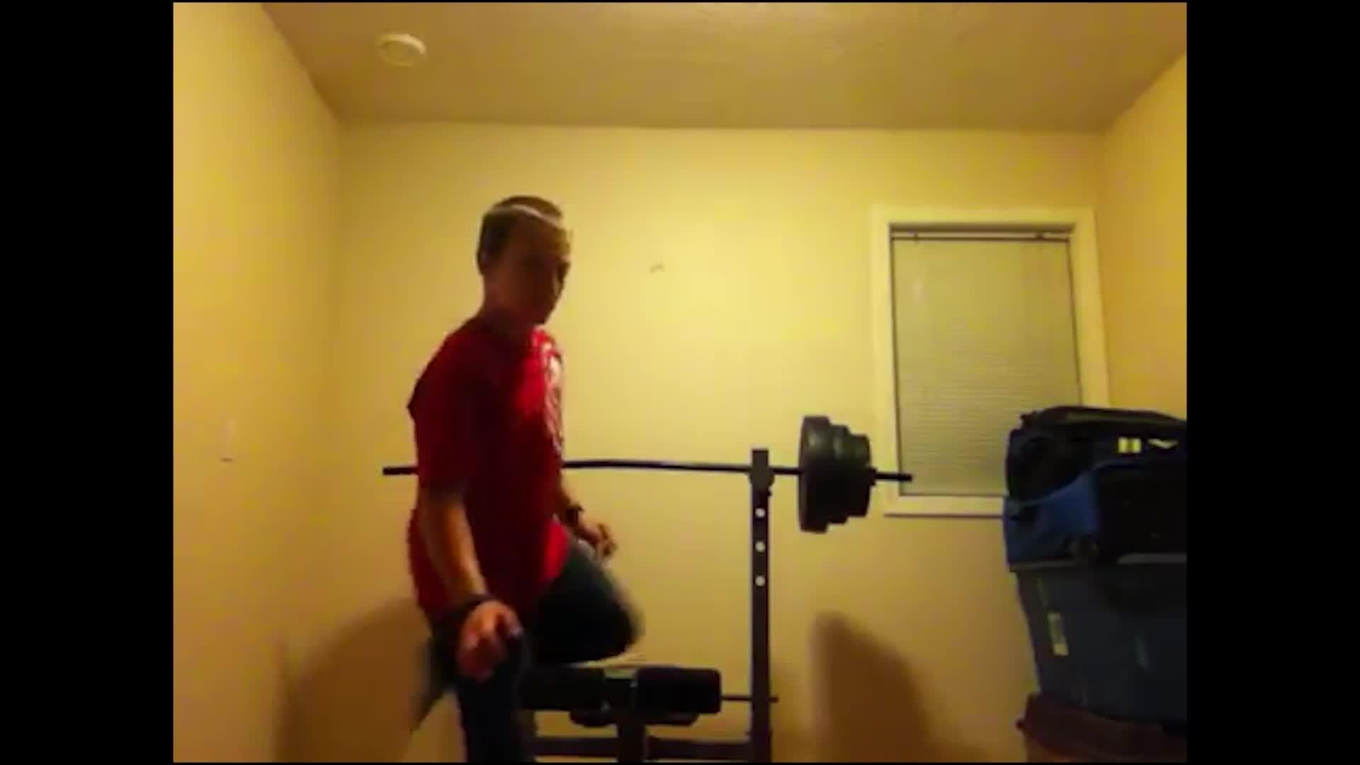 Bench Press Fail Captured on Webcam | Jukin Media Inc