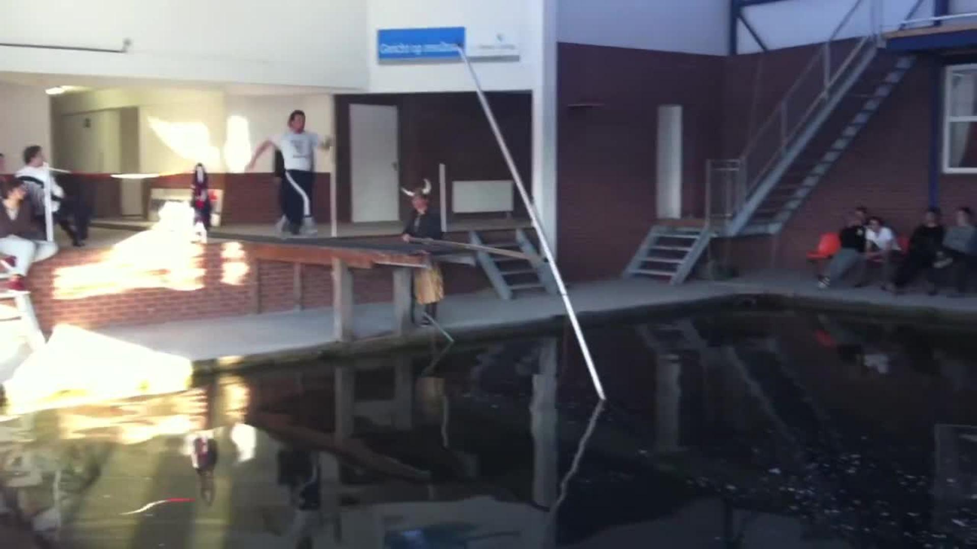 Pole Vaulter Tries to Cross Disgusting Pool | Jukin Licensing