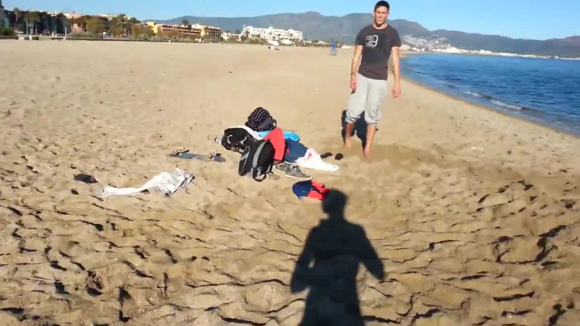 Orange Yoga Ball Beach Flip Fail | Jukin Licensing