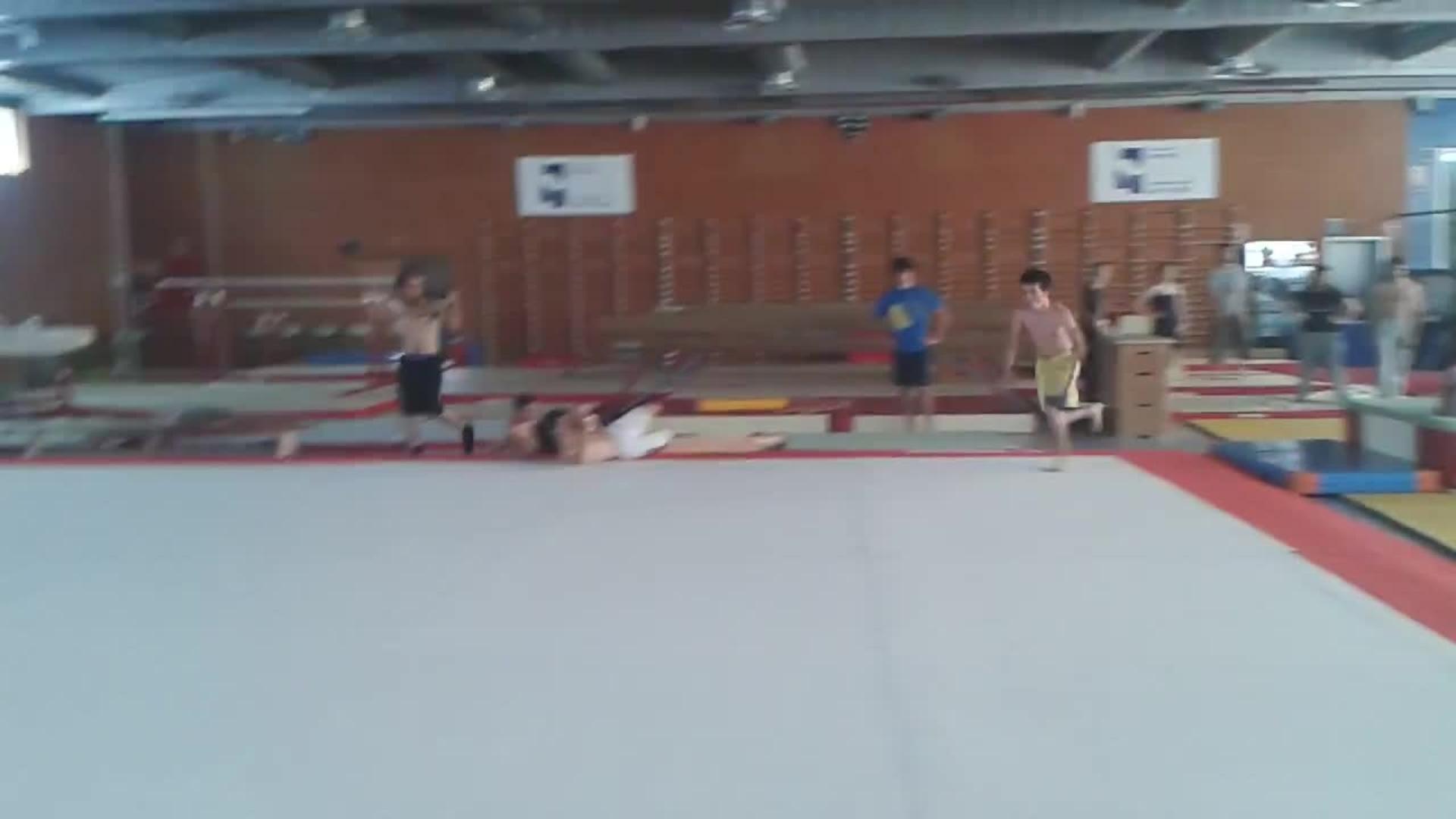 Gymnast Falls on Neck doing Double Backflip | Jukin Licensing