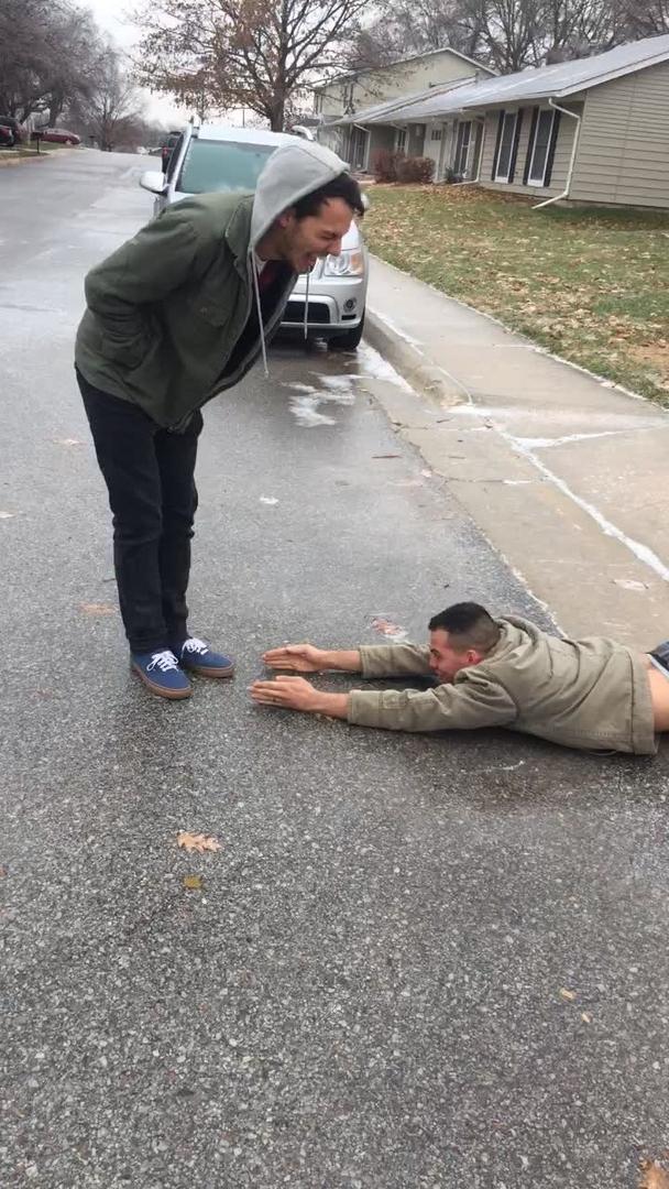 What Are Those?!?" on an Icy Driveway | Jukin Licensing