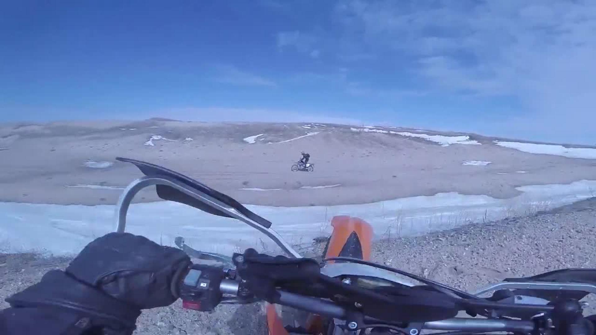 Motorcycle Stuck in Snow Front Flip | Jukin Media Inc