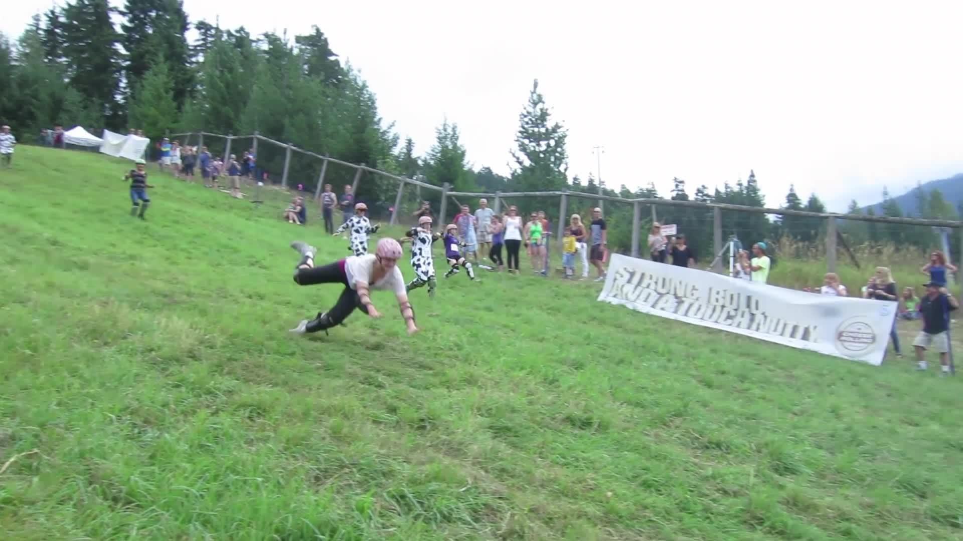 Cheese Roll Downhill Race Faceplant | Jukin Licensing