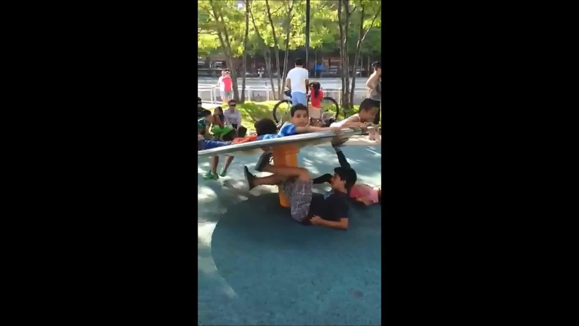 Little Kid At Playground Knocks Over Bystander | Jukin Licensing