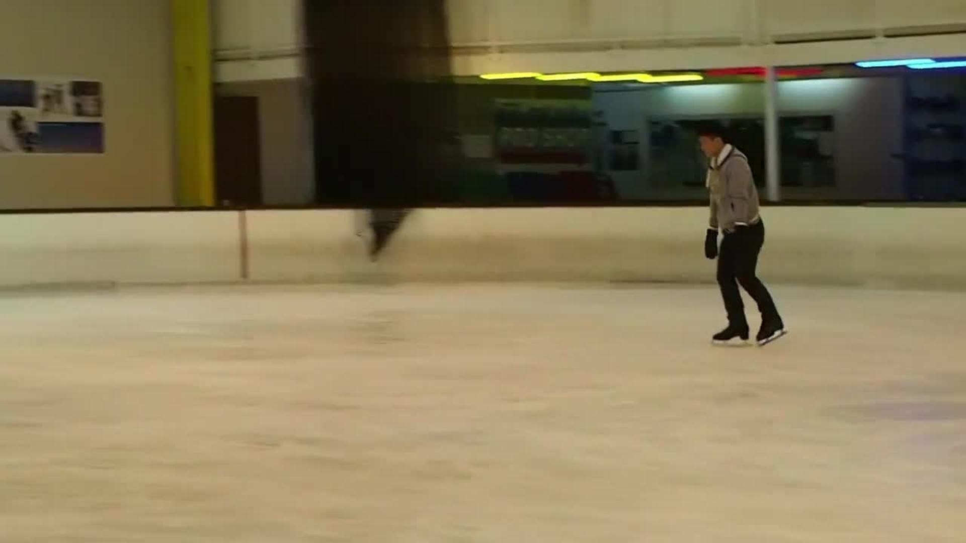 Girl on Ice Skates Fails to Stop | Jukin Media Inc