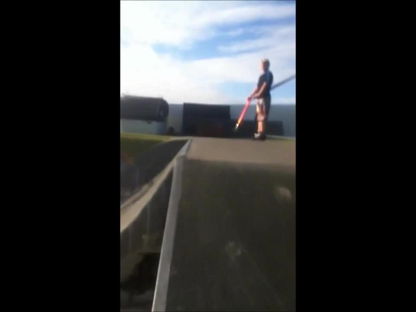 Kid Rides Scooter Face First into Pole | Jukin Licensing