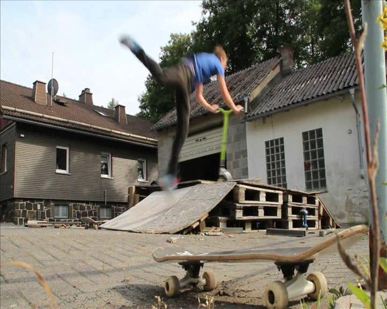 Kid Tries Jumping Ramp on Scooter and Lands on His Belly | Jukin Licensing