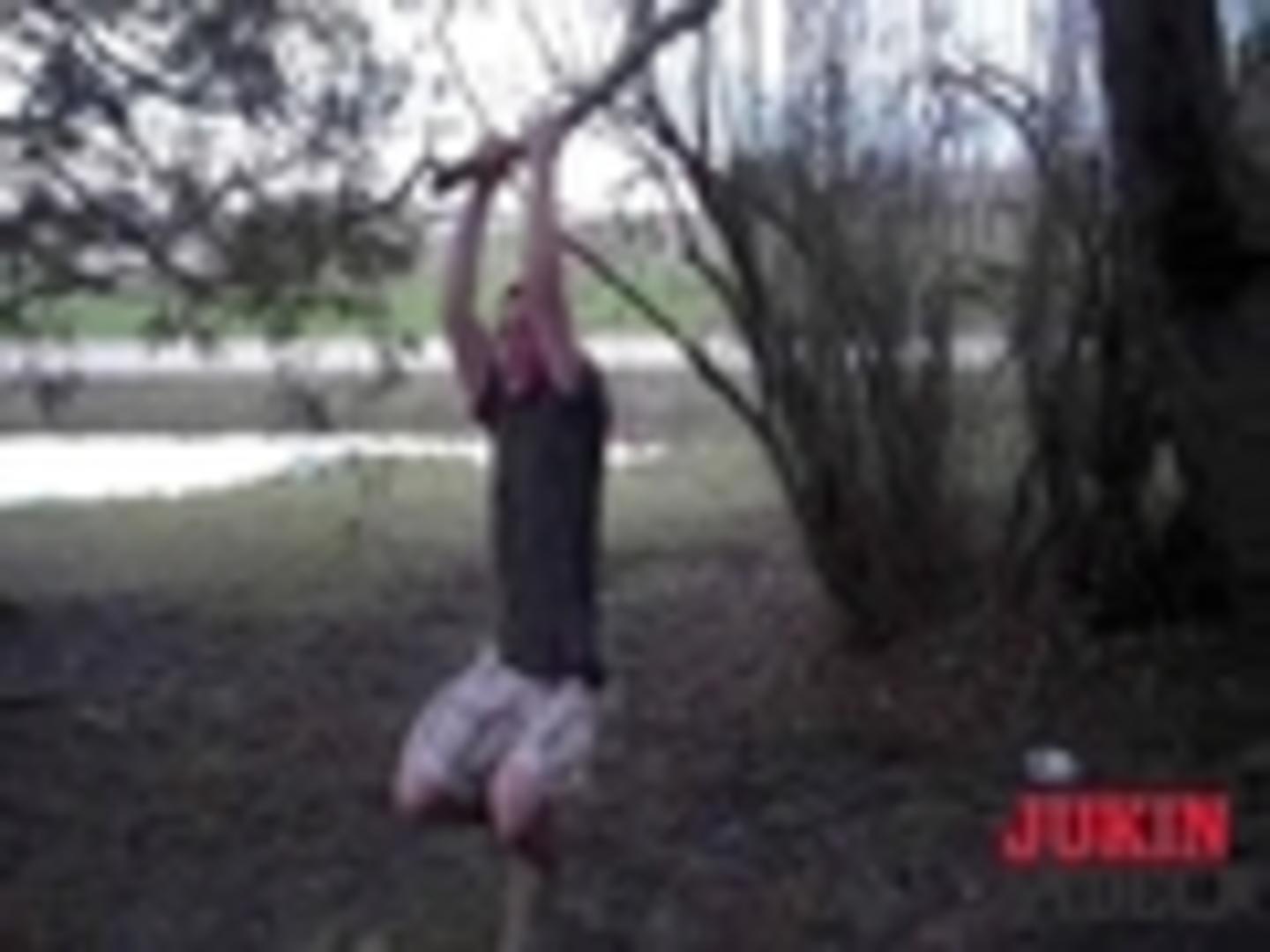 Tree Branch Snaps and Hits Guy in Face | Jukin Media Inc