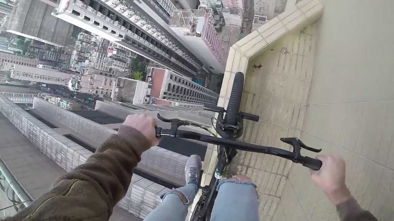 Backflip On High Building Fail Almost Falls Off | Jukin Media Inc
