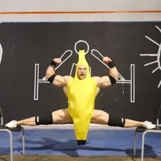 Athlete Does Exercises in Banana Costume | Jukin Media Inc