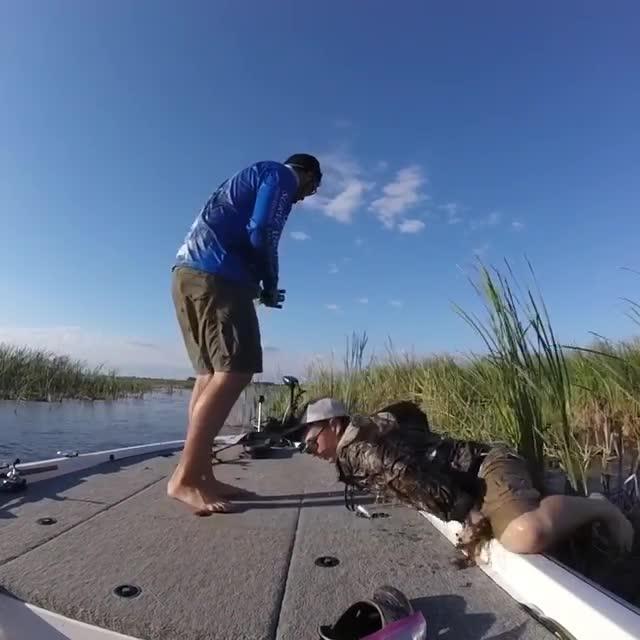 Fisherman Flies off Boat After Throwing Net | Jukin Media Inc