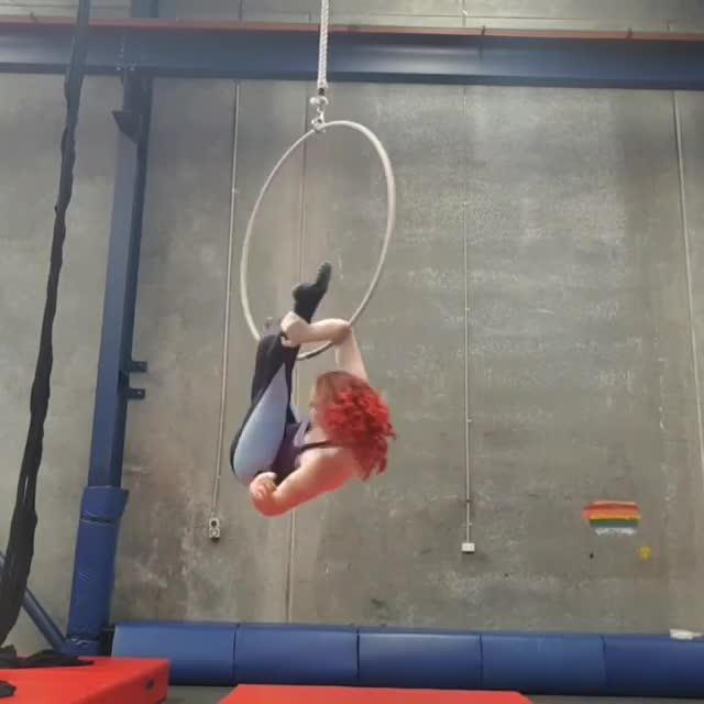 Aerial Dancer Flips through Hoop | Jukin Media Inc