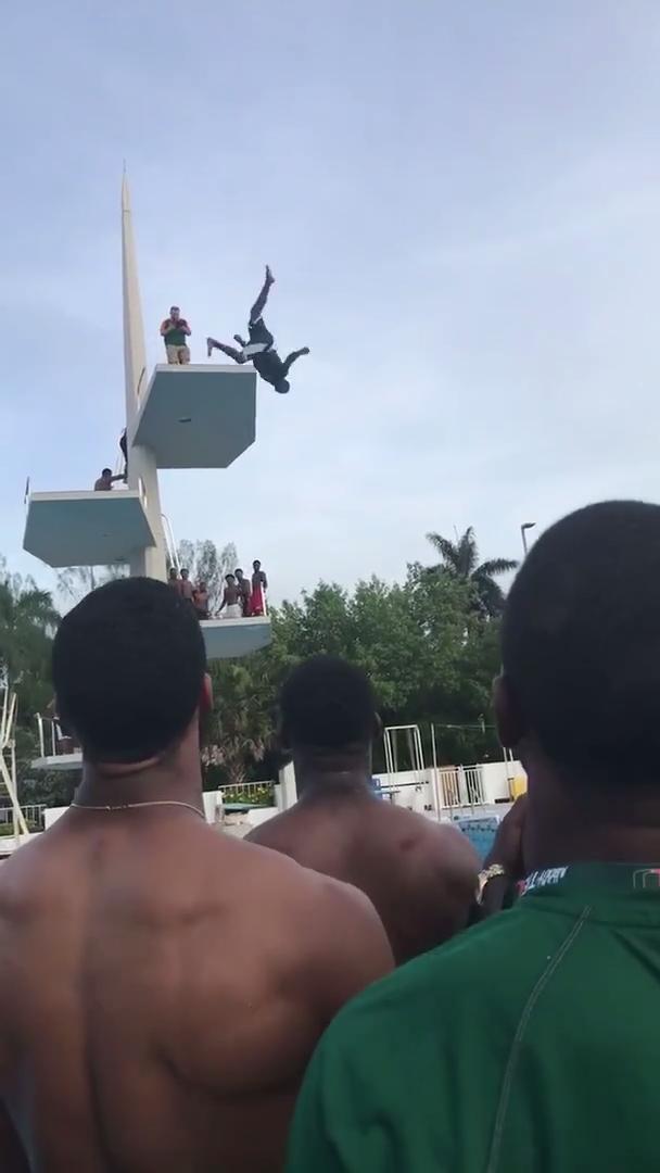 Guy Fails on High Jump Into Pool | Jukin Licensing