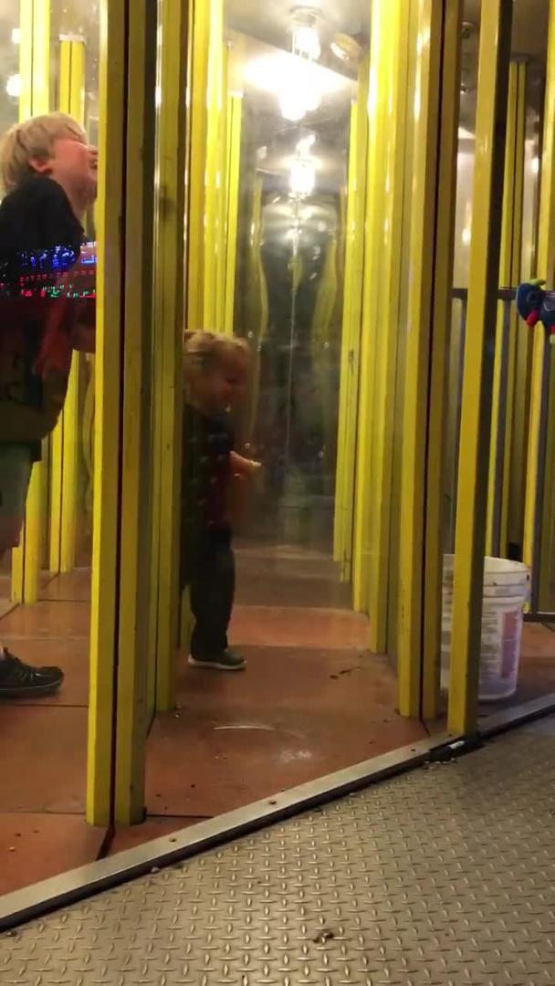 Little Boy Crashes into Windows in Fun House | Jukin Licensing