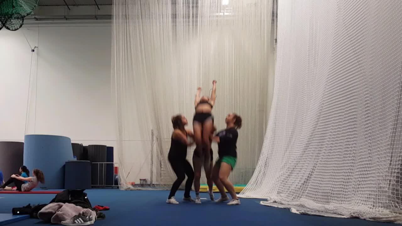 Cheerleader Falls During Stunt Training | Jukin Licensing