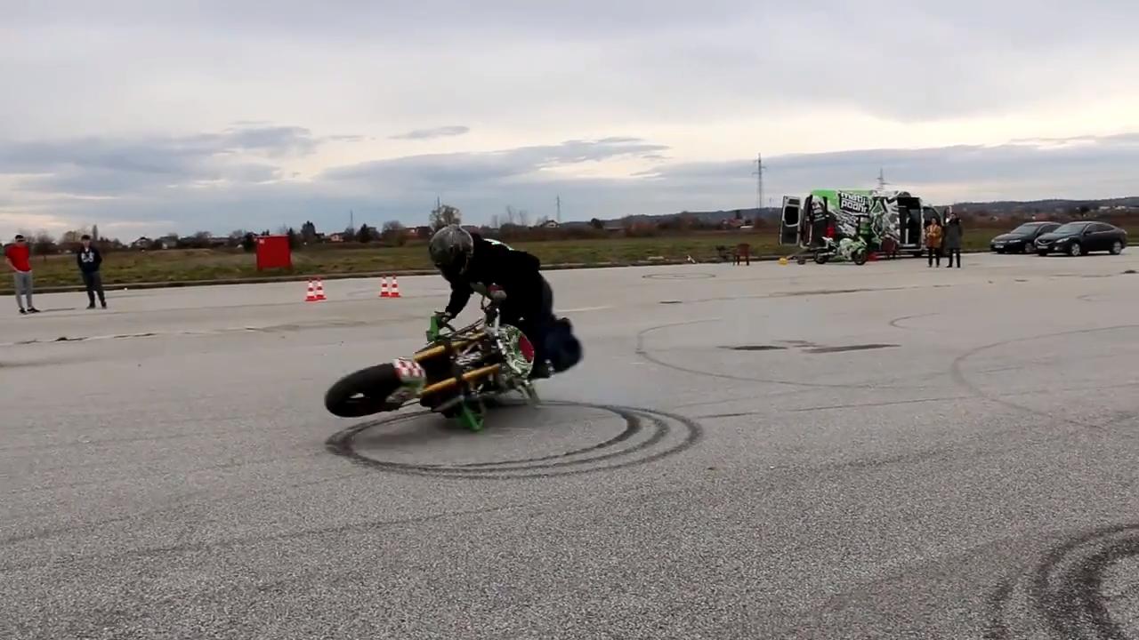 Guy Spins Motorcycle in Circles and Runs Into Pole | Jukin Licensing