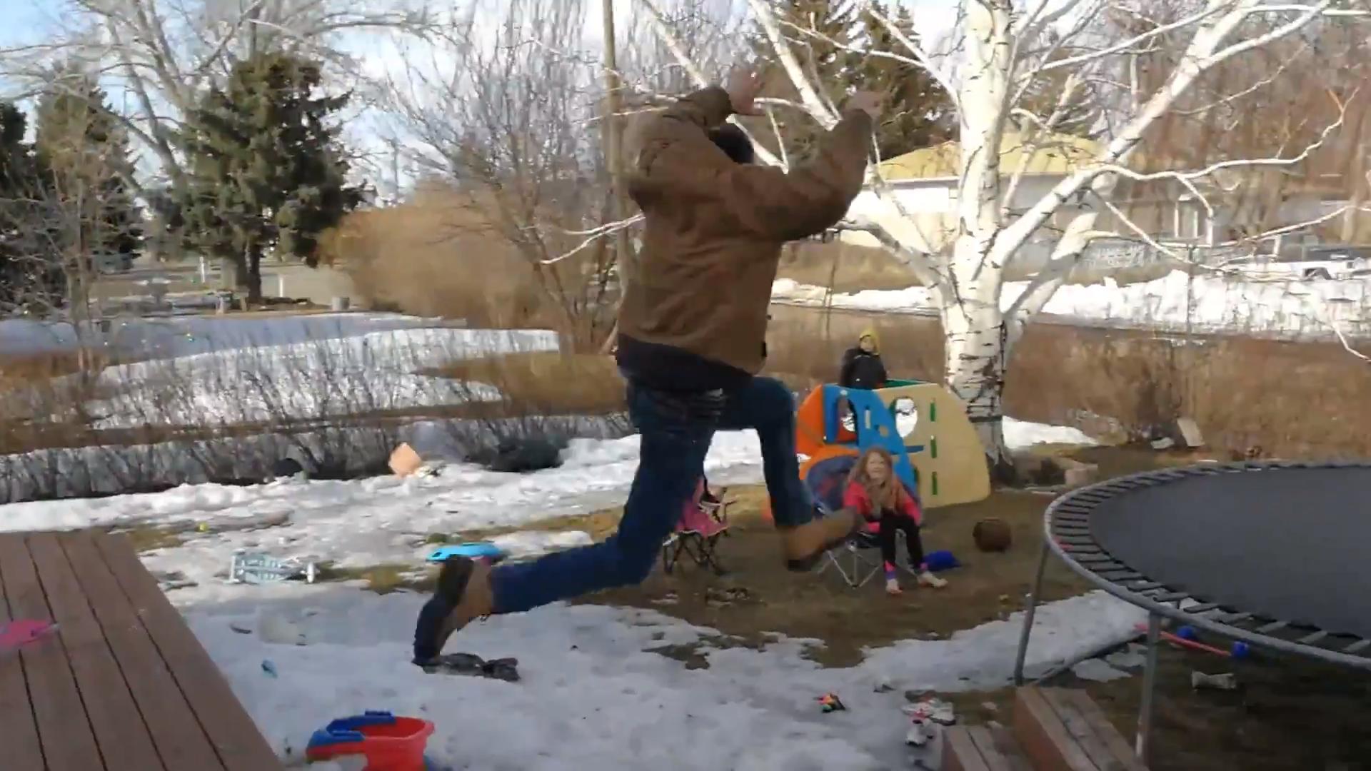 Guy Fails to Jump From Porch to Trampoline | Jukin Licensing