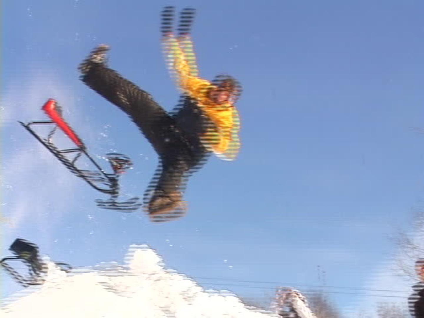 Guy Flies off Sled and Lands on Back | Jukin Media Inc