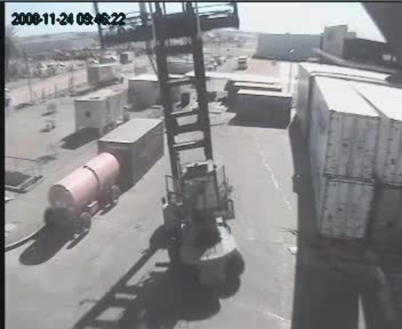 CCTV Captures Cargo Container Tipping over 40-Ft. Forklift | Jukin ...