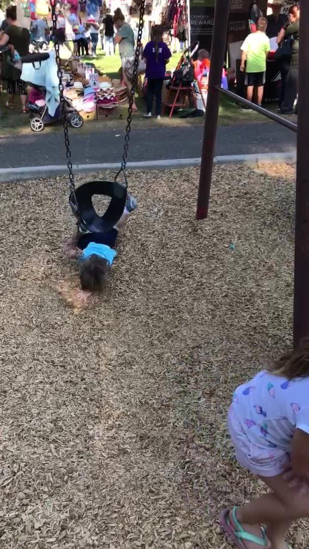 Girl Gets Stuck in Baby Swing and had to be Rescued by Police | Jukin ...