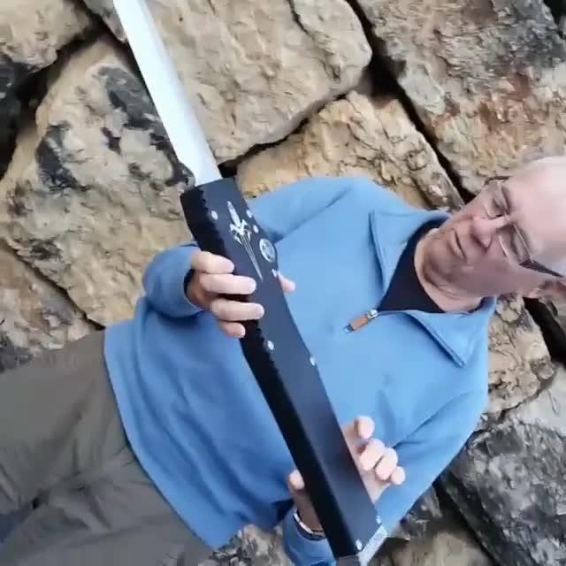 Man Shows Off Huge Switchblade Knife | Jukin Licensing