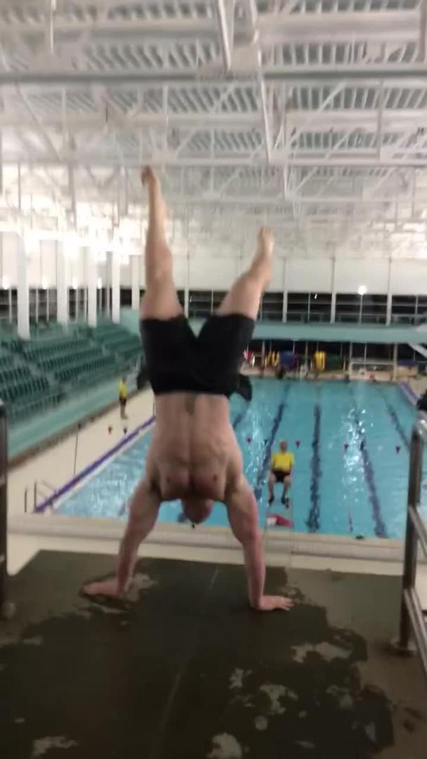 Man Falls on Knees and Slips Doing Handstand on Diving Board | Jukin ...