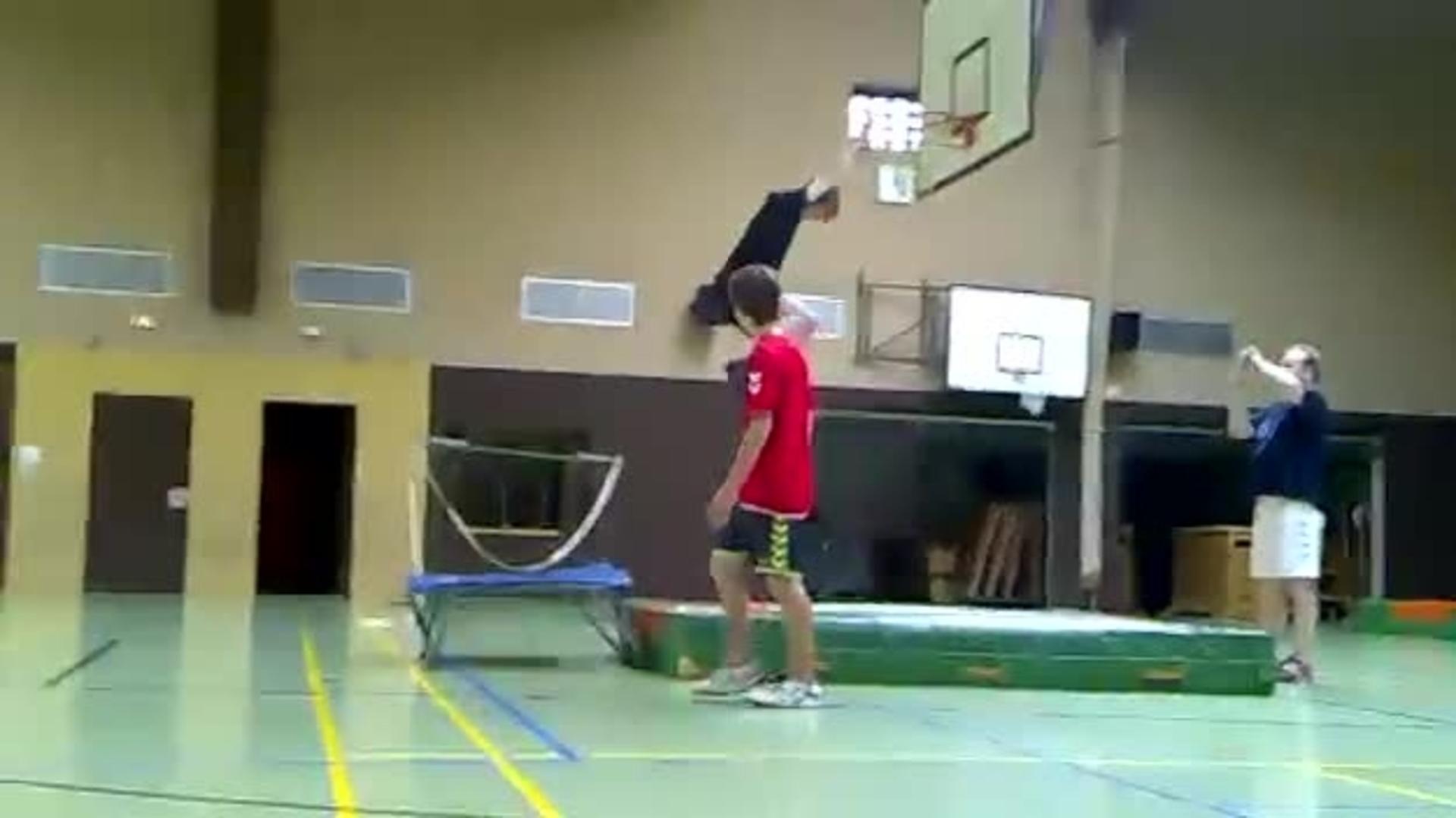 Guy Attempts Slam Dunk and Breaks Backboard | Jukin Media Inc