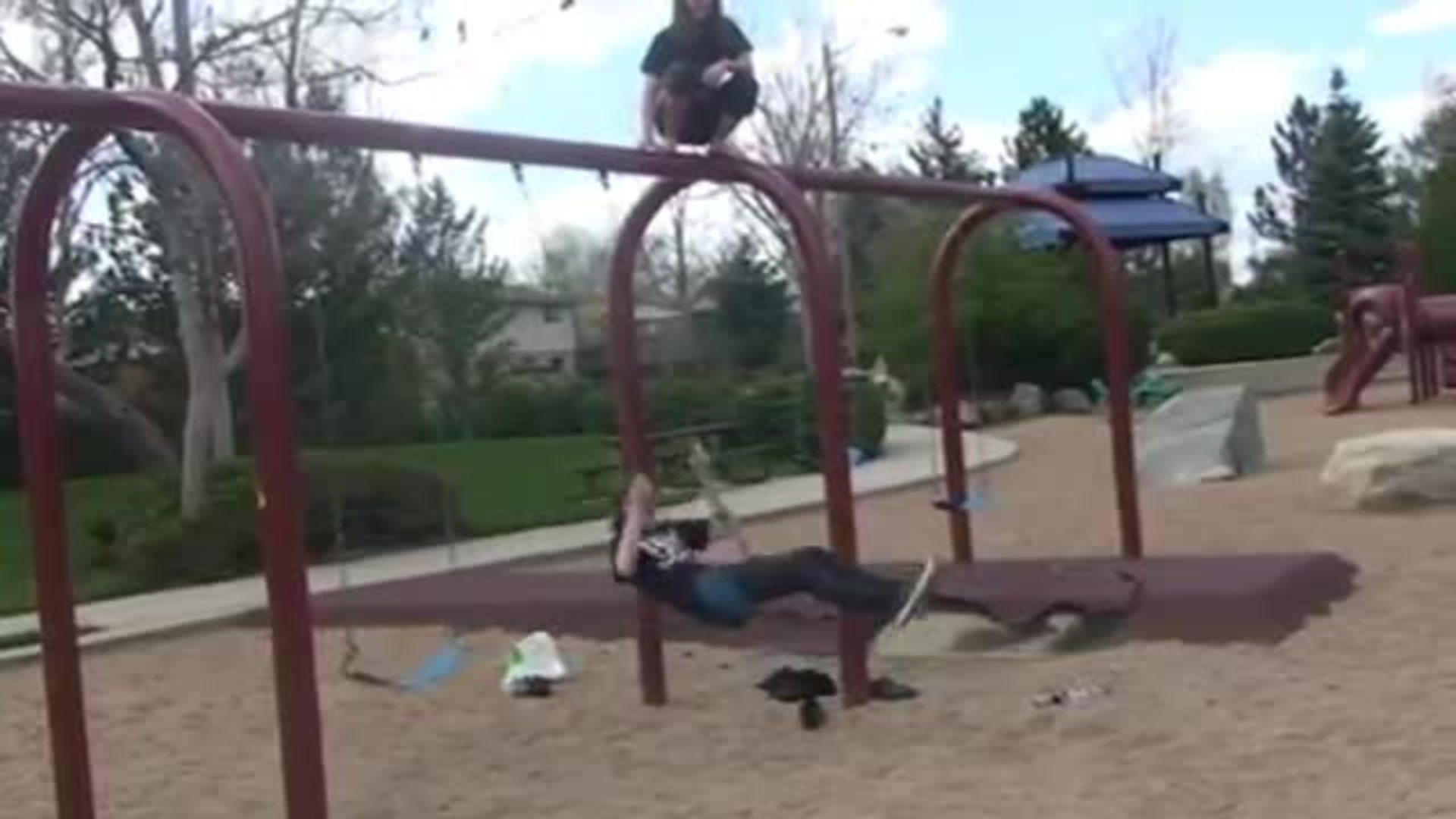 Swing Set Jump over Fence Fail | Jukin Media Inc