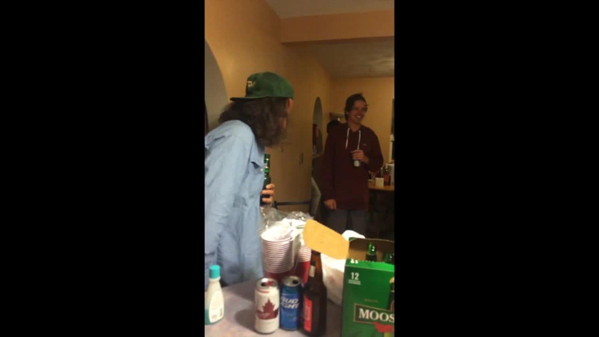 Guy Fails at Breaking Bottle on Friend's Head | Jukin Licensing