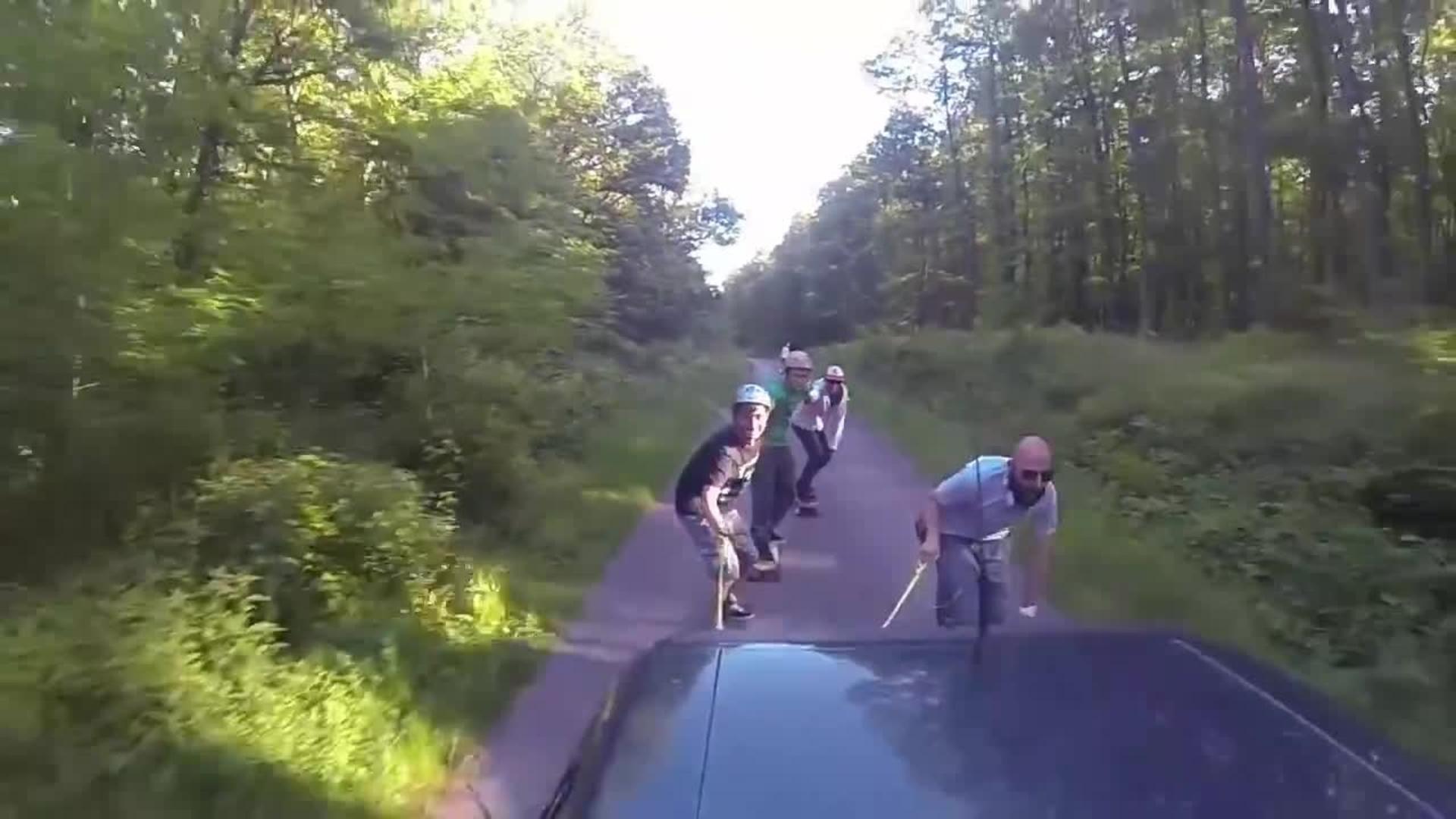 Skateboarding Skitching On Car Fail | Jukin Media Inc