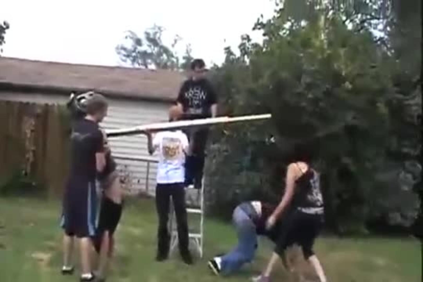 Guy Hits Friend in Groin With Baseball Bat | Jukin Media Inc