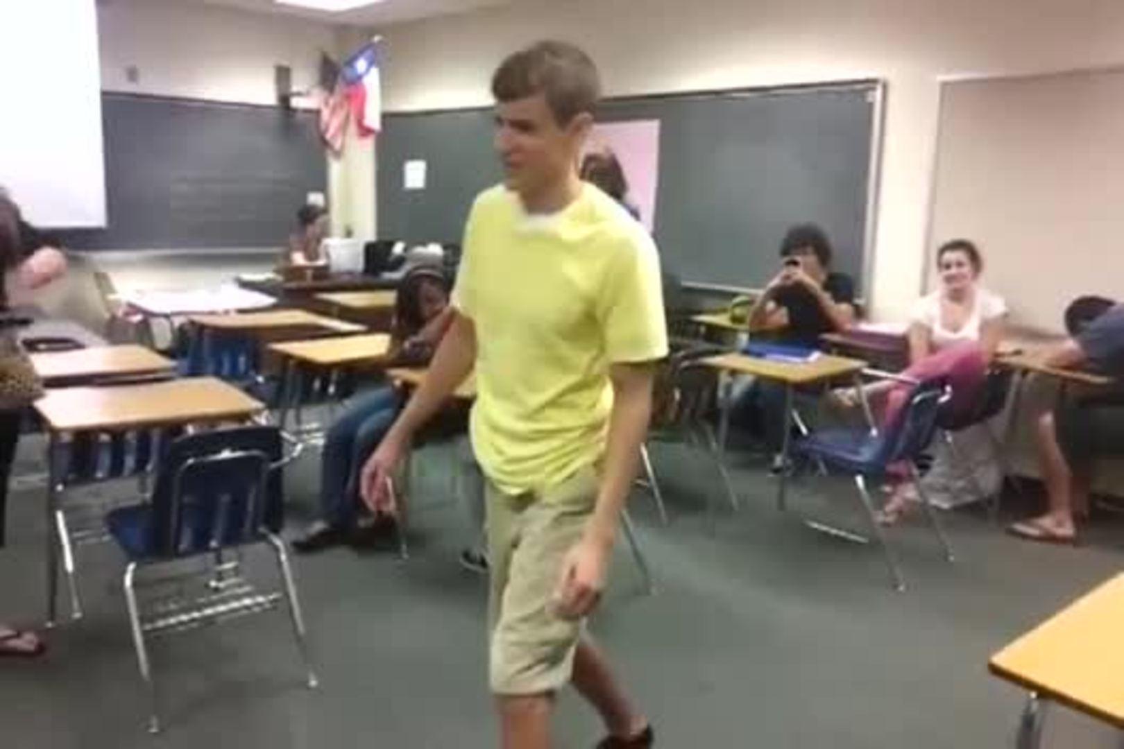 Teacher is Unimpressed by Classroom Backflip Fail | Jukin Licensing