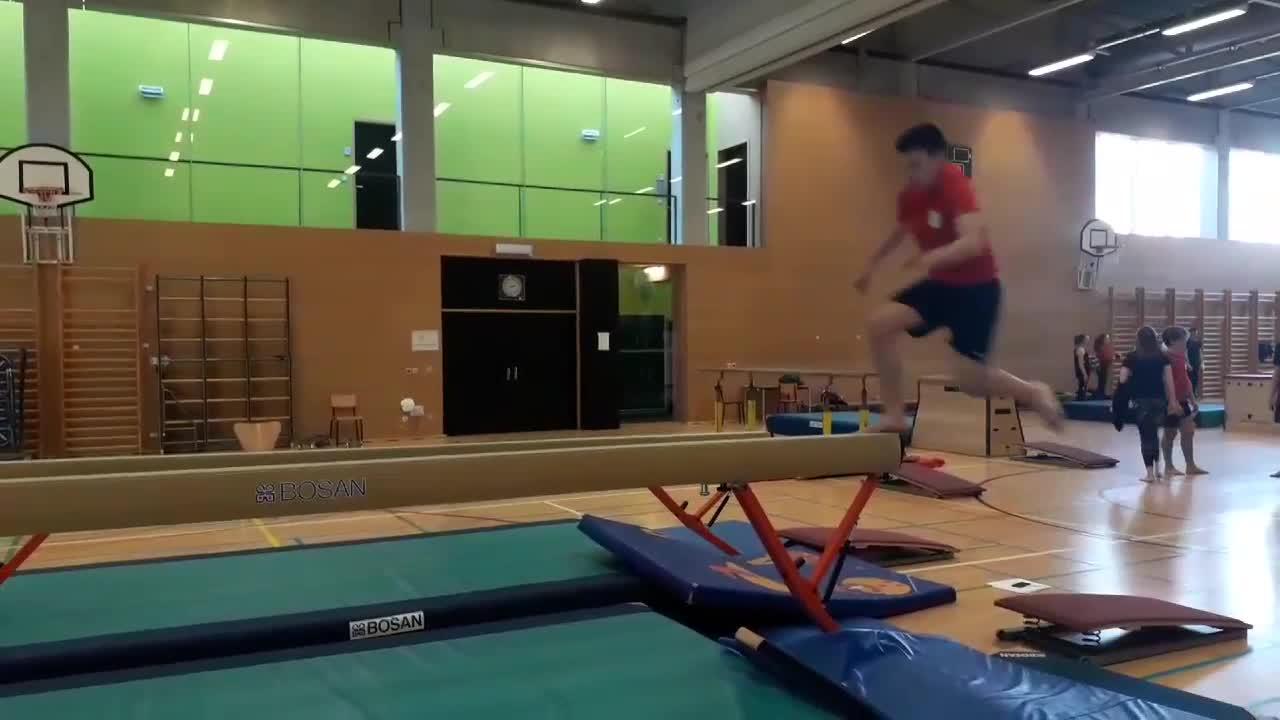 Gymnast Hits Crotch on Balance Beam Attempting Jump | Jukin Licensing